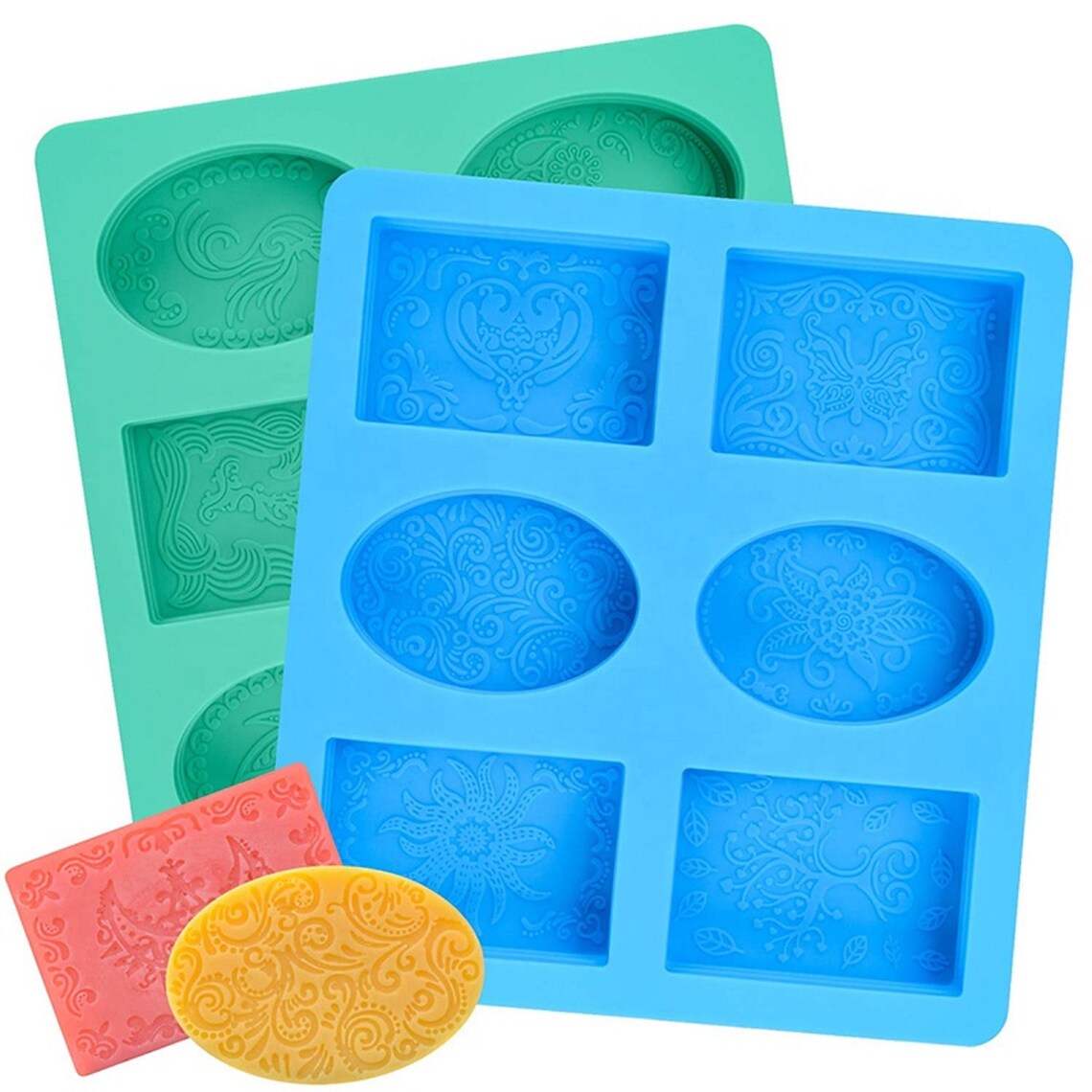 6 Cavity Elegant Unique Patterns Silicone Mold Soap Making - Etsy