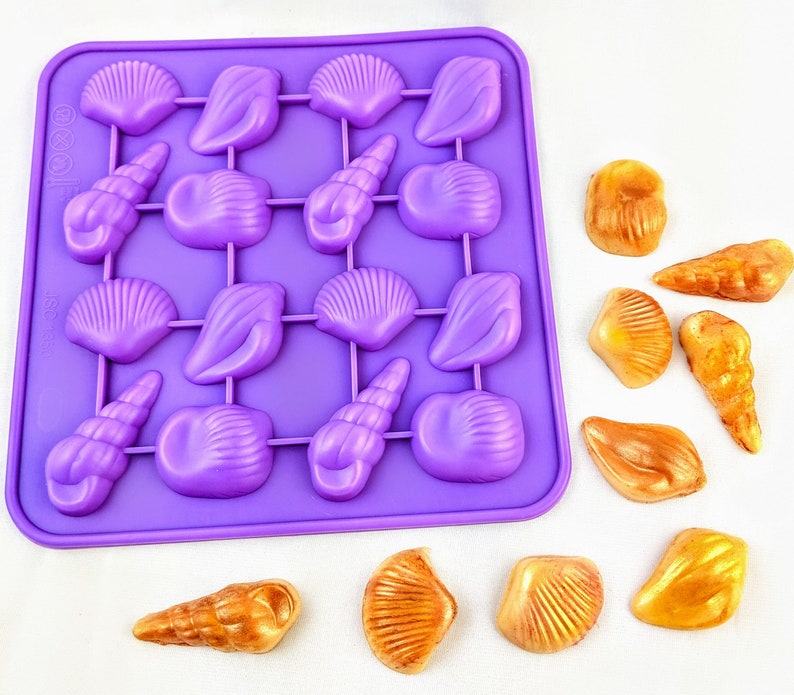 16 Cavity Sea Shell Silicone Mold Chocolate Mould Jello | Etsy
