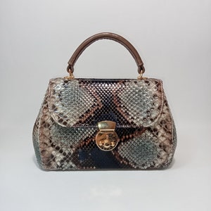 Genuine Snake Skin Top-handle Bag: Luxury Leather Purse - Etsy