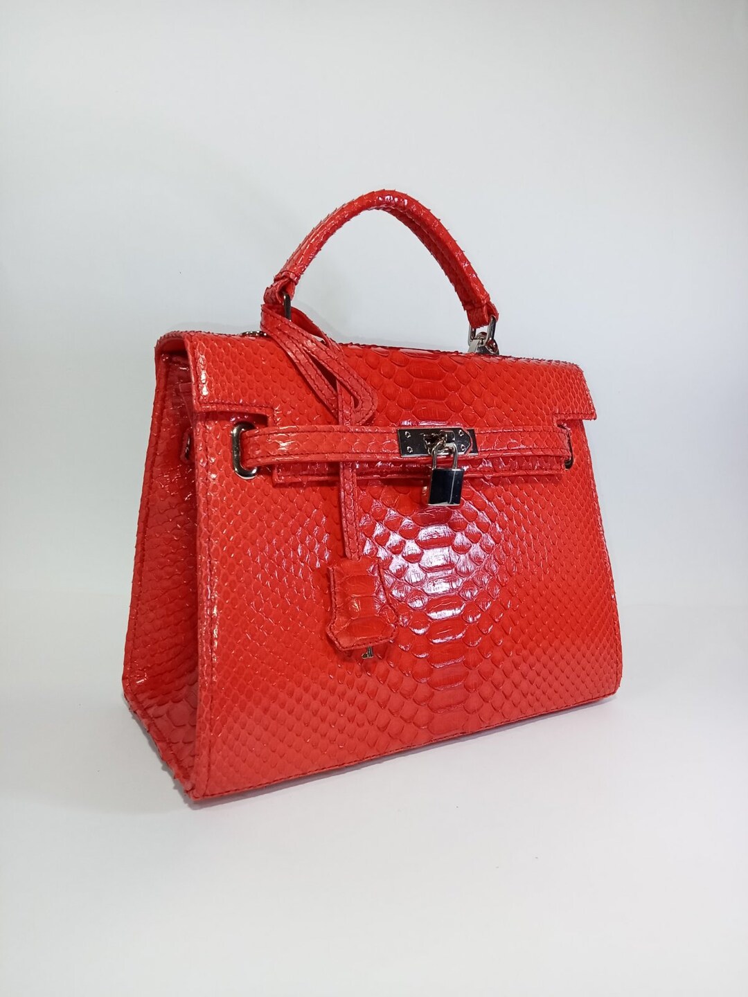 Snake Leather Bag, Lady's Purse, Leather Bag, Python Skin Handbag ...