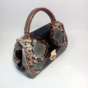 Genuine Snake Skin Top-handle Bag: Luxury Leather Purse - Etsy