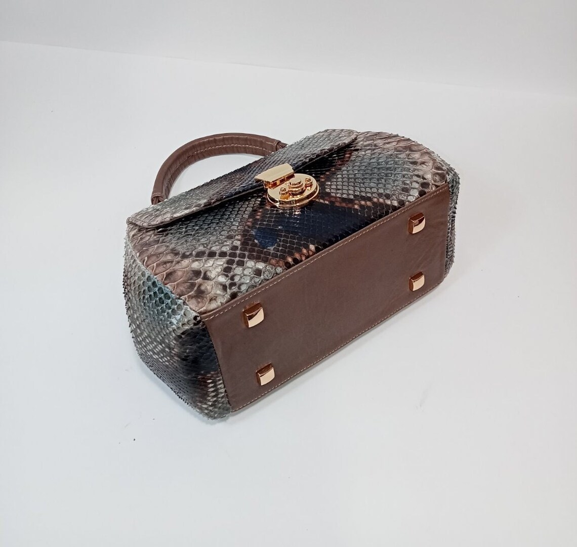 Genuine Snake Skin Top-handle Bag: Luxury Leather Purse - Etsy