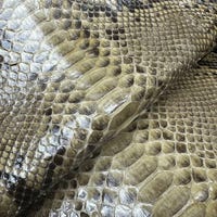 Python Borneo Belly Skin | White Glossy Foiled Genuine Python Leather ...