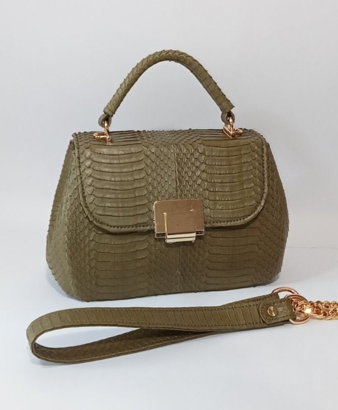 Snake Leather Bag, Lady's Purse, Leather Bag, Snake Skin Handbag ...