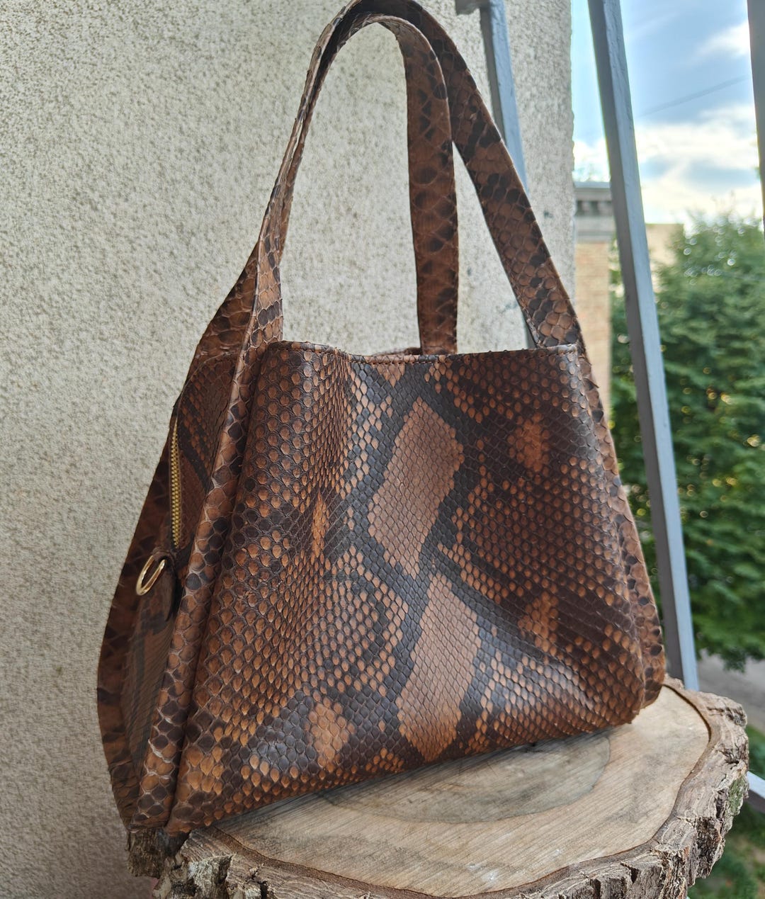 Snake Leather Bag, Lady's Purse, Leather Bag, Python Skin Handbag ...