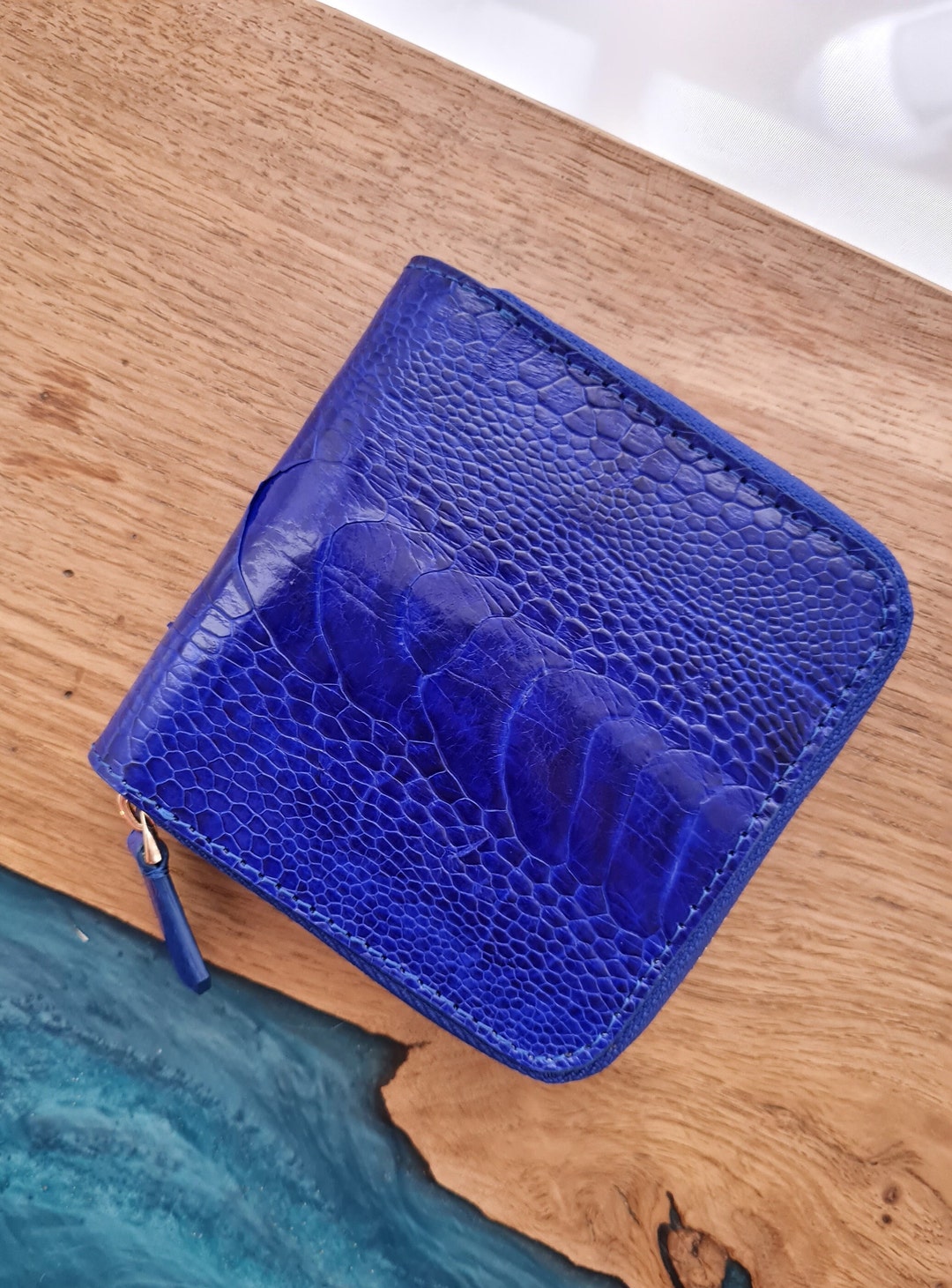100% Genuine Ostrich Leather Zip Around Wallet Lady's - Etsy