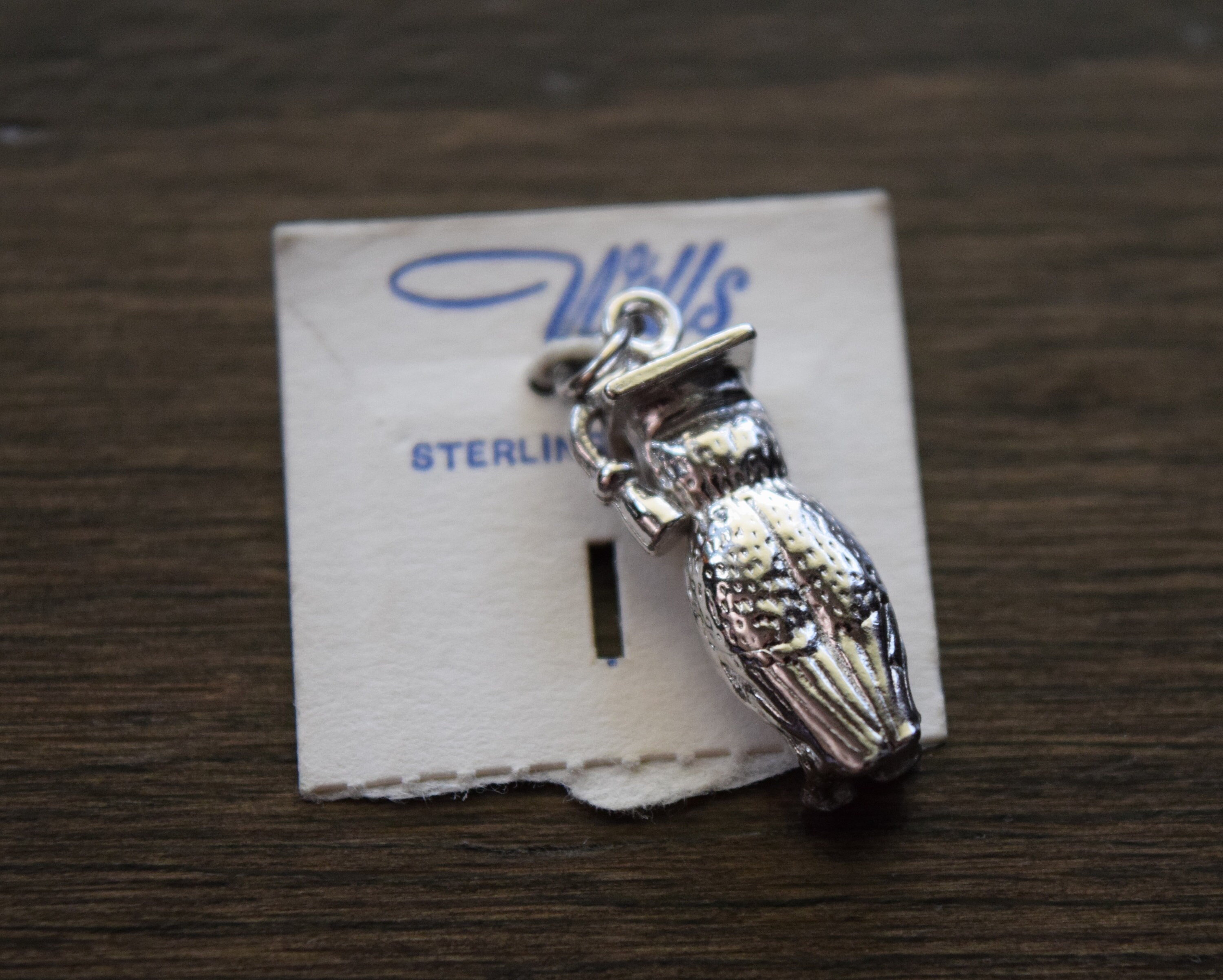 Owl Graduation Charm Sterling Silver Wells - Etsy