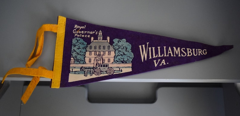 Williamsburg, Virginia Pennant - Vintage Virginia Pennant - Etsy