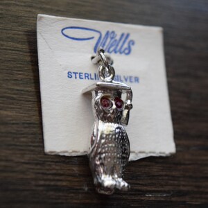 Owl Graduation Charm Sterling Silver Wells - Etsy