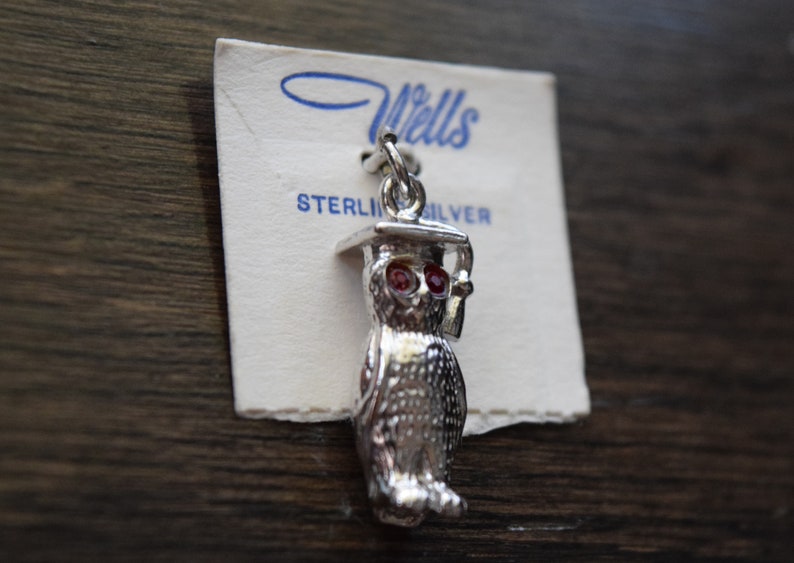 Owl Graduation Charm Sterling Silver Wells - Etsy