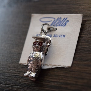 Owl Graduation Charm Sterling Silver Wells - Etsy