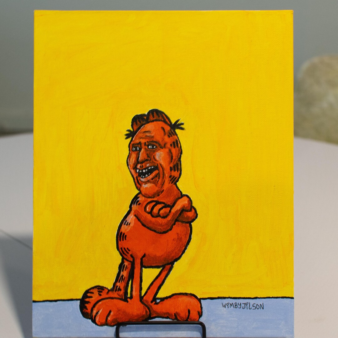 Garfield Painting 8x10, Acrylic on Canvas Panel - Etsy