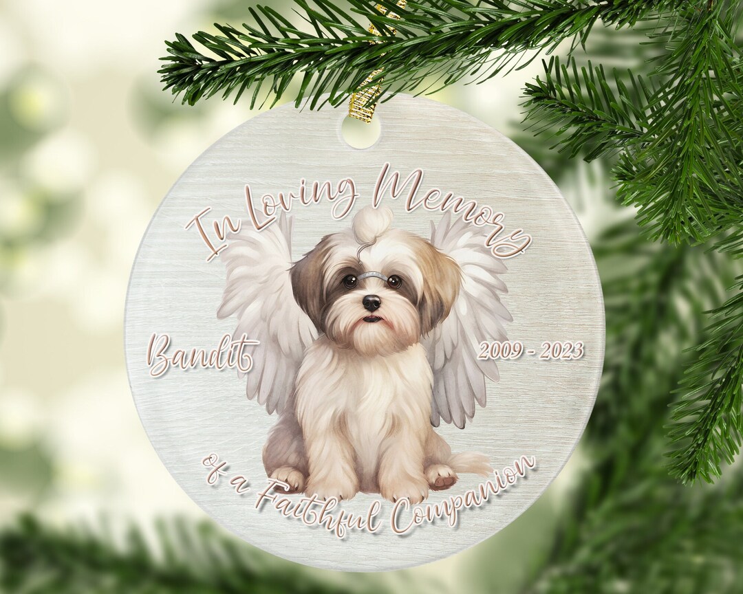 Personalized Shih Tzu Memorial Ornament, Custom Pet Memorial Christmas ...