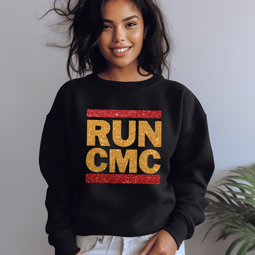 Run CMC Sweatshirt, Christian Mccaffrey Sweatshirts, Glitter Football ...