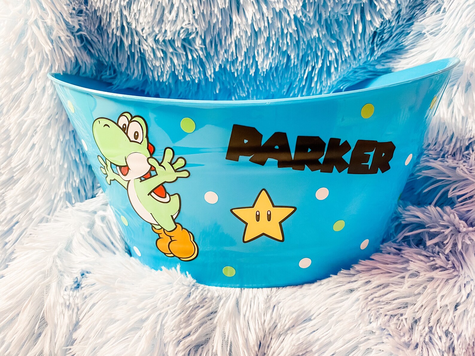 Personalized Yoshi Easter Basket Custom Super Mario Easter - Etsy