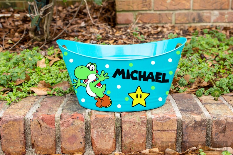 Personalized Yoshi Easter Basket Custom Super Mario Easter - Etsy