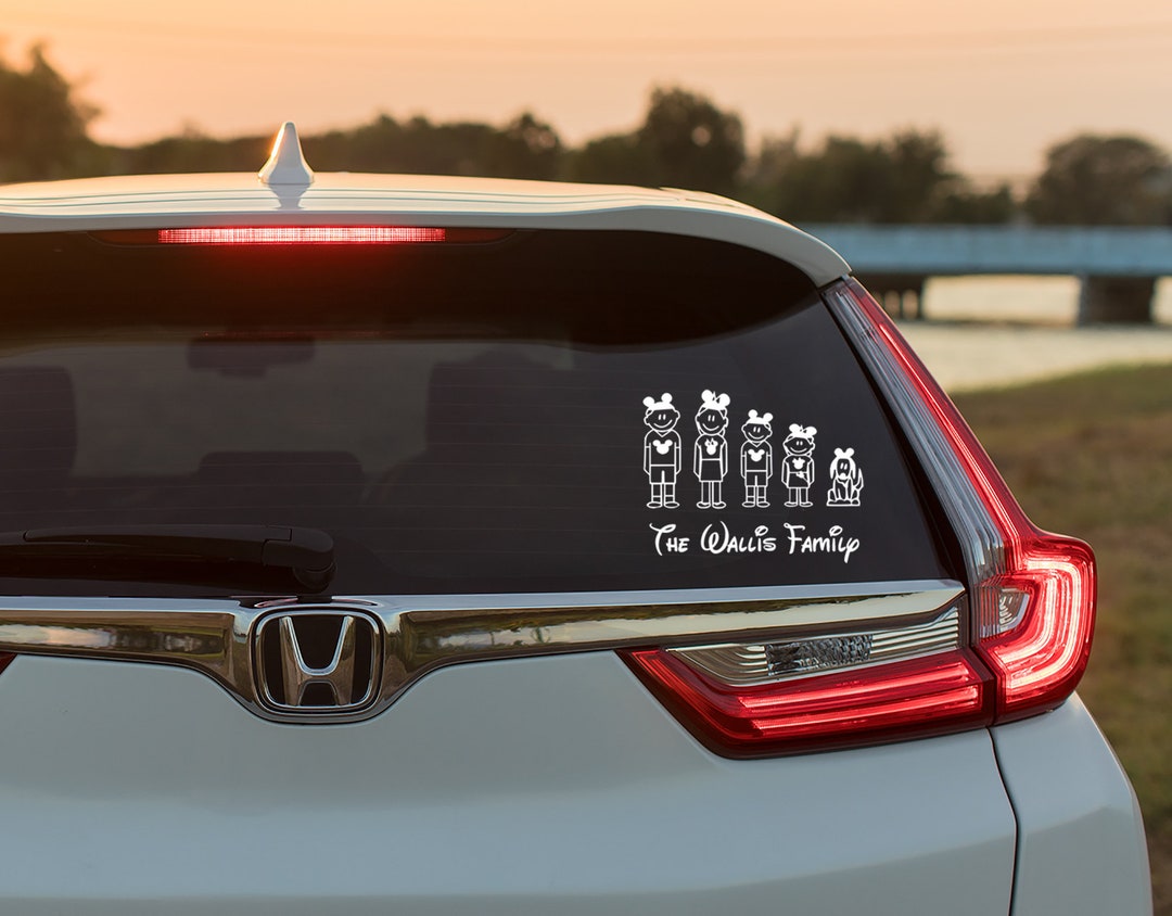 Personalized Disney Family Bumper Sticker, Custom Disney Family Car ...