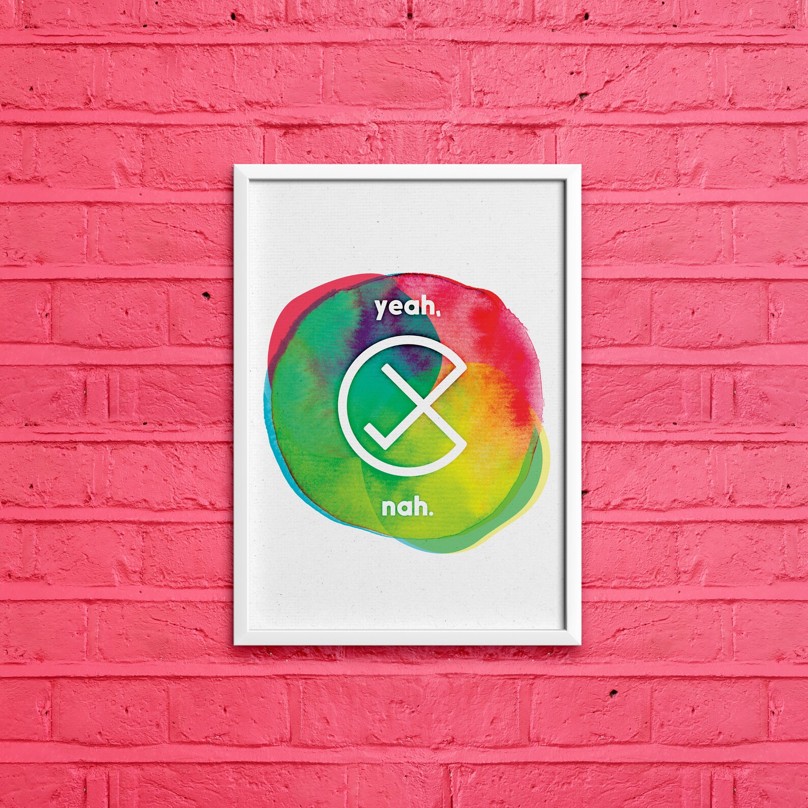 PRINTABLE yeah, Nah. Mixed Media Print Instant Download Illustration ...