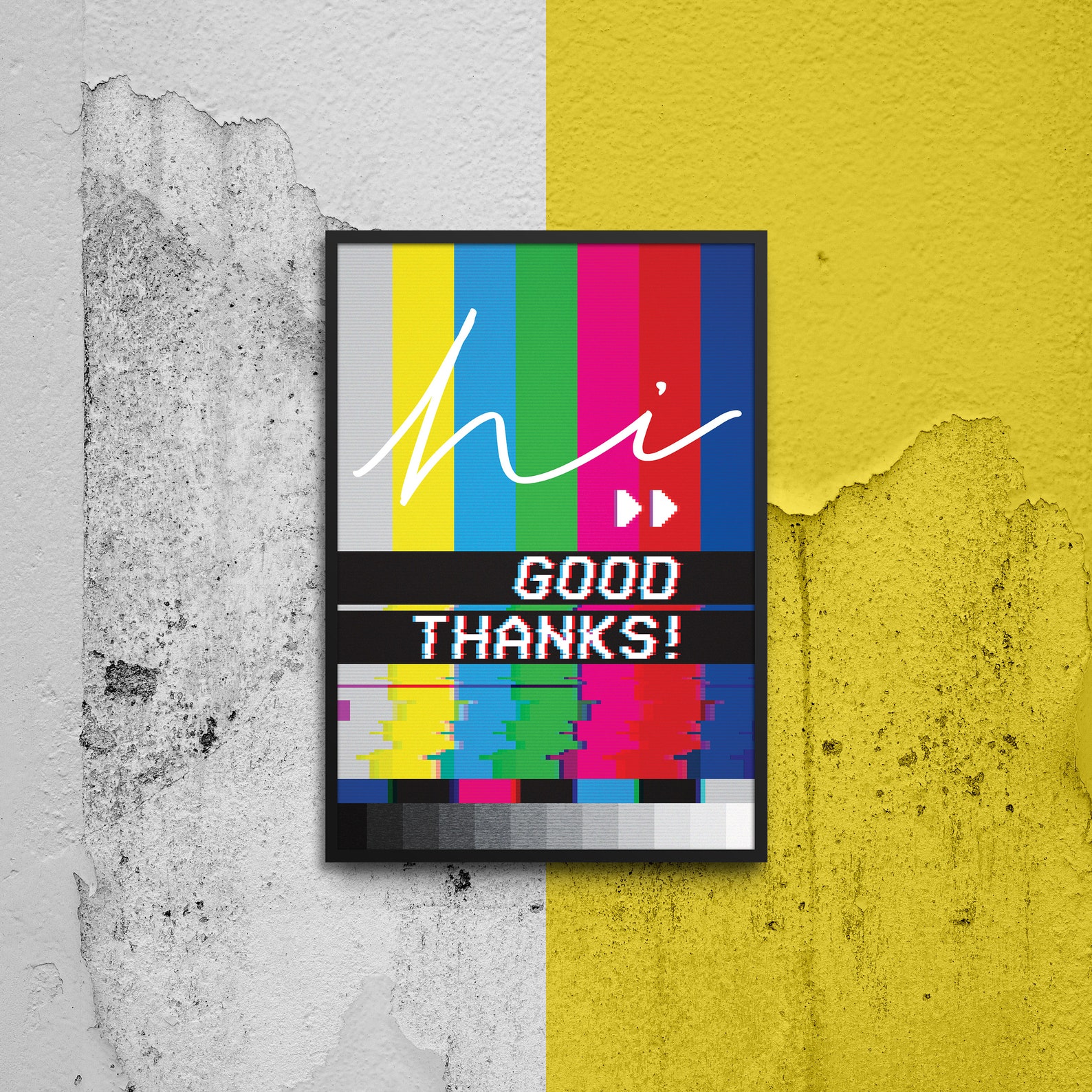 PRINTABLE "glitch - Hi… Good Thanks!" Digital Print | Instant Download ...