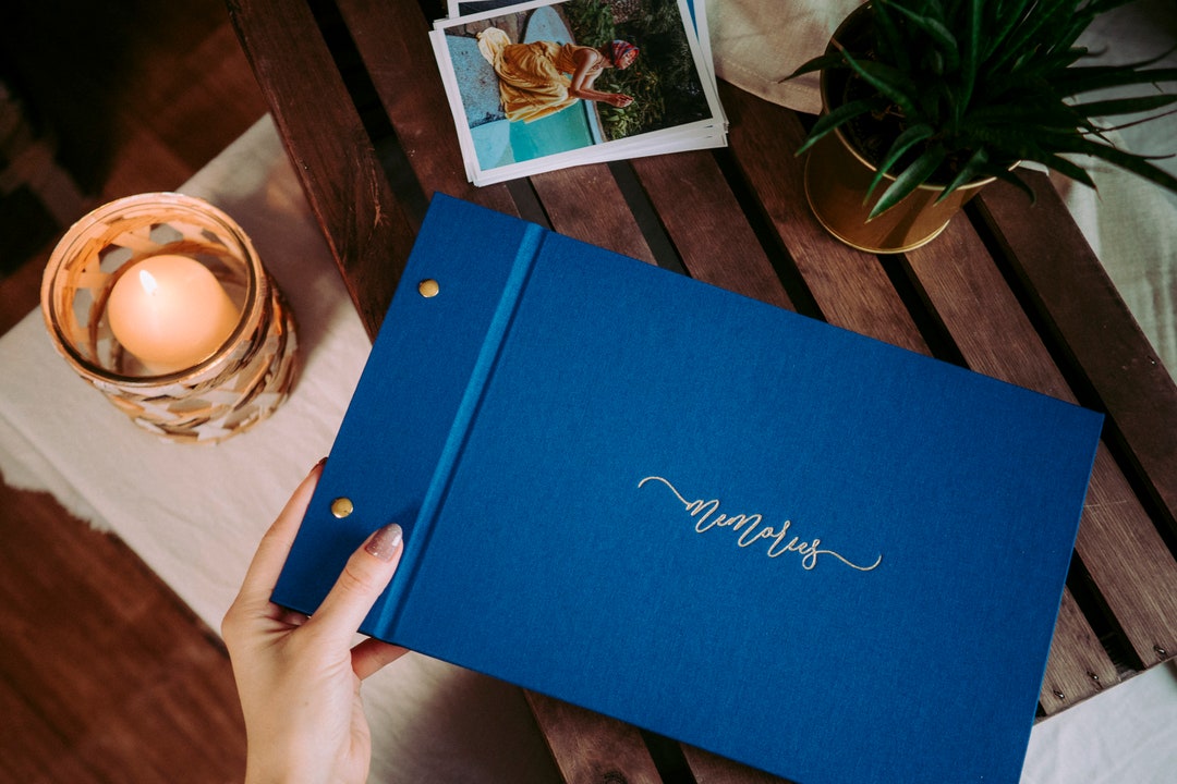 Photo Album, Linen Photo Album, Scrapbook, Memory Book, Wedding Guest ...