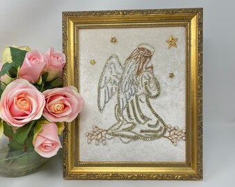 Jeweled Victorian Angel in Frame Custom Order Contact - Etsy