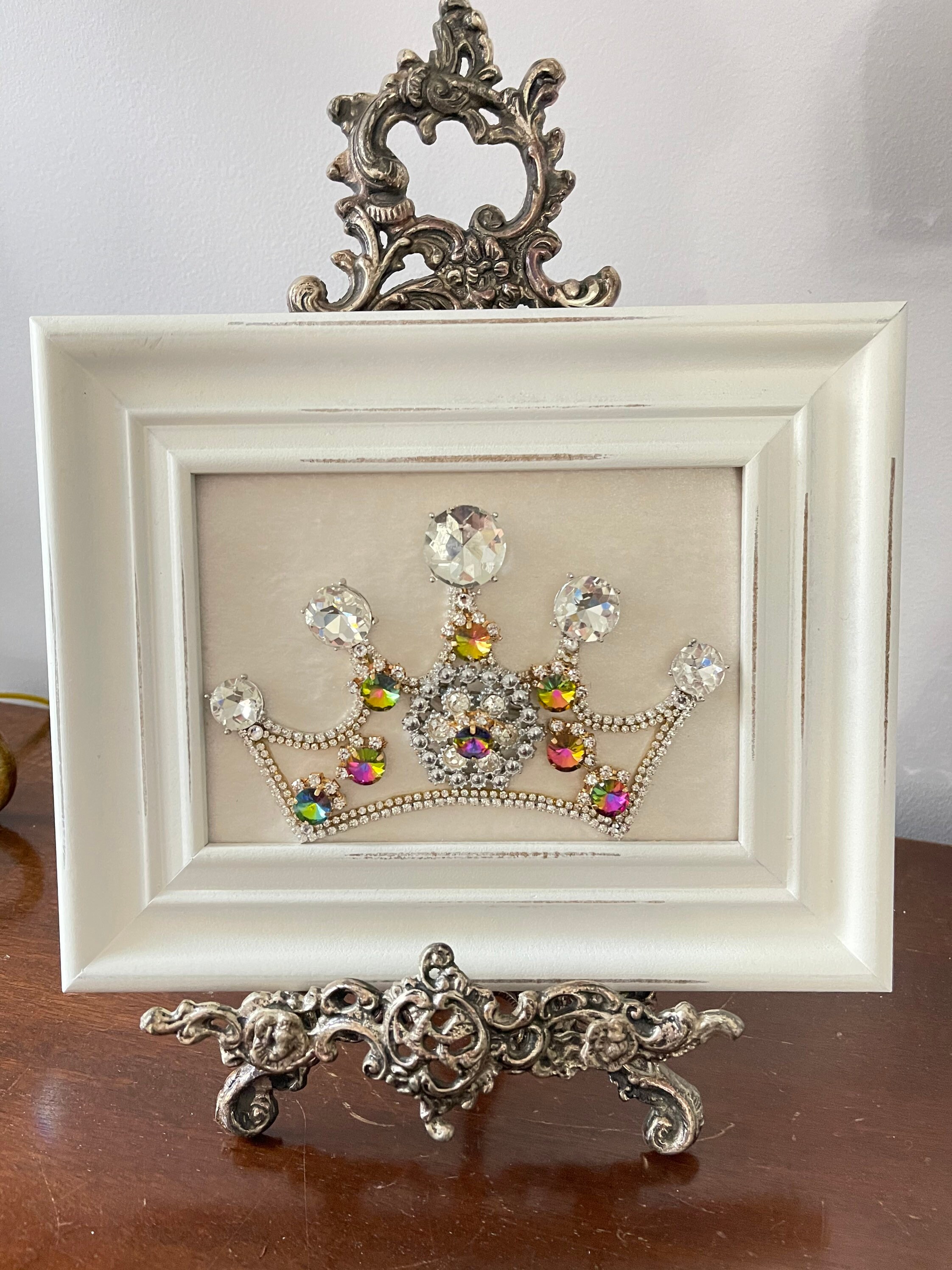 Jeweled Crown Tiara/ Framed Jewelry Art/ Swarovski Crystals/ | Etsy