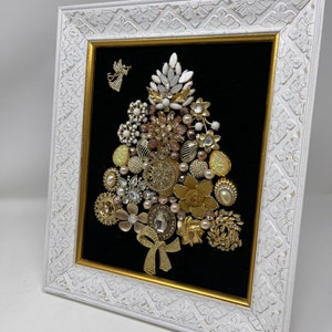 Jeweled Framed Christmas Tree Vintage Jewelry Art Detailed - Etsy