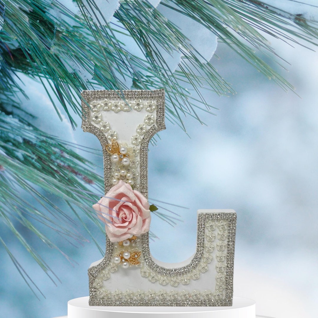 Personalized Initial Letter Wall Art Custom Rhinestone and Swarovski ...
