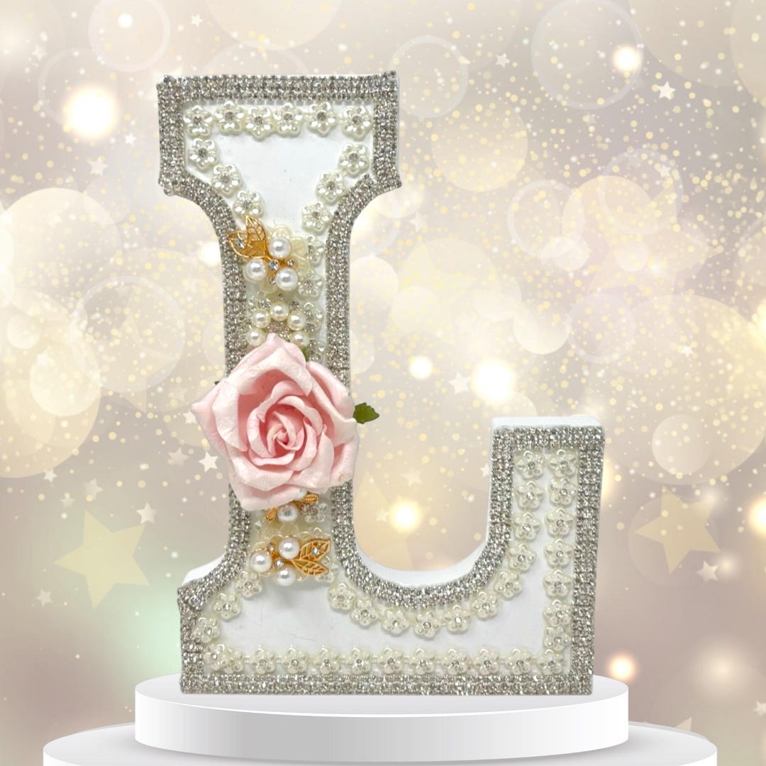 Personalized Initial Letter Wall Art | Custom Rhinestone and Swarovski ...