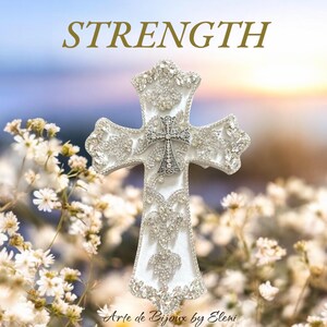 Jeweled Wooden Cross With Rhinestone Crystal Gems, Christian Wall Decor ...