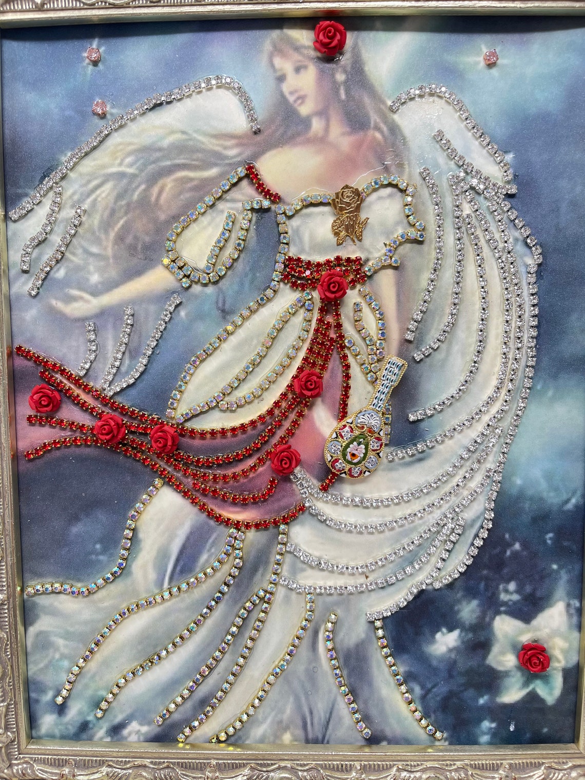 Jeweled Angel Print Framed Jewelry Art Angel Collector Gift | Etsy