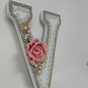 Monogram Letter, Personalized Gifts, Initial Letter V, Flower Wall Art ...