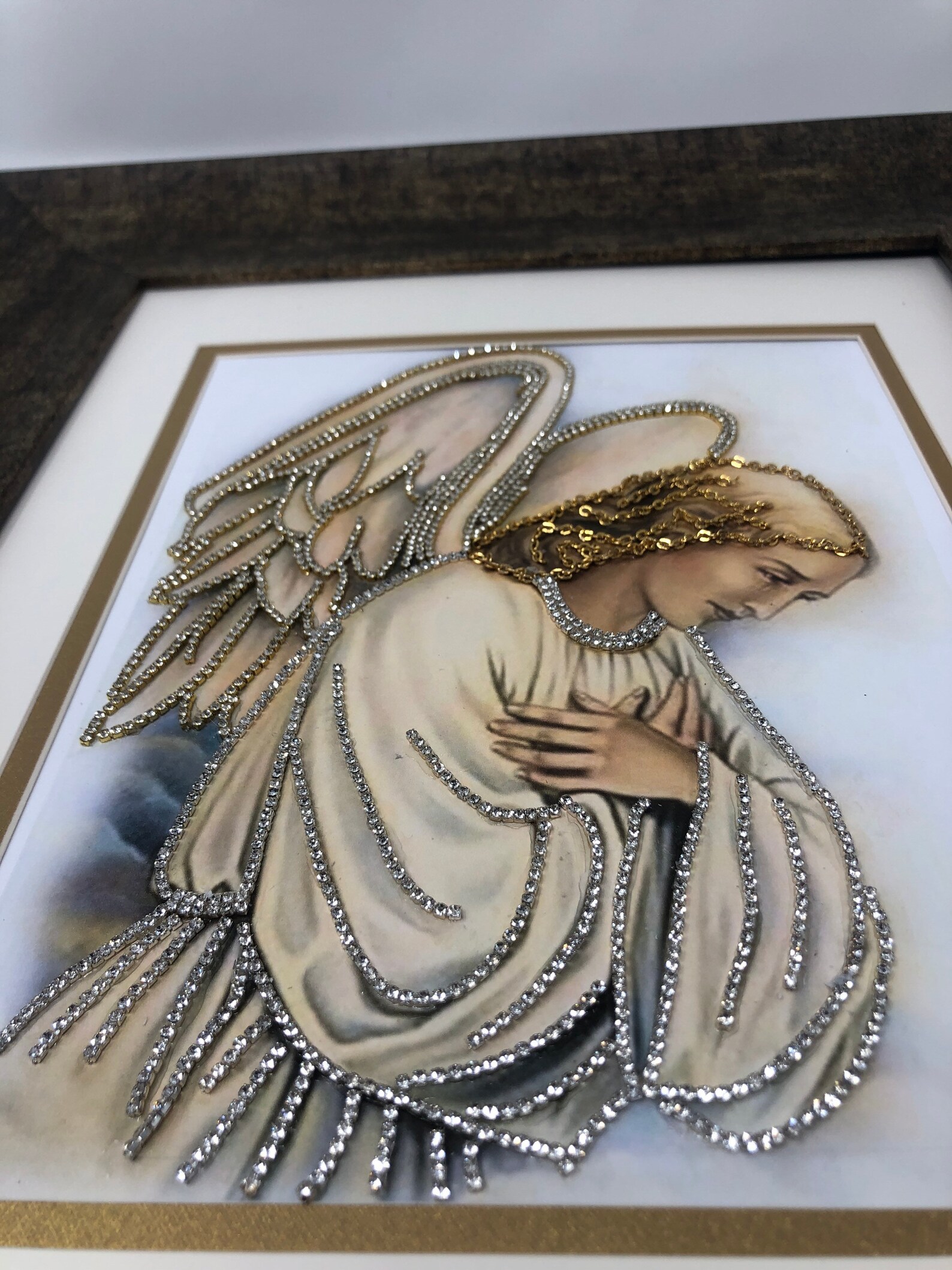 Jeweled Praying Angel Framed Jewelry Art | Etsy