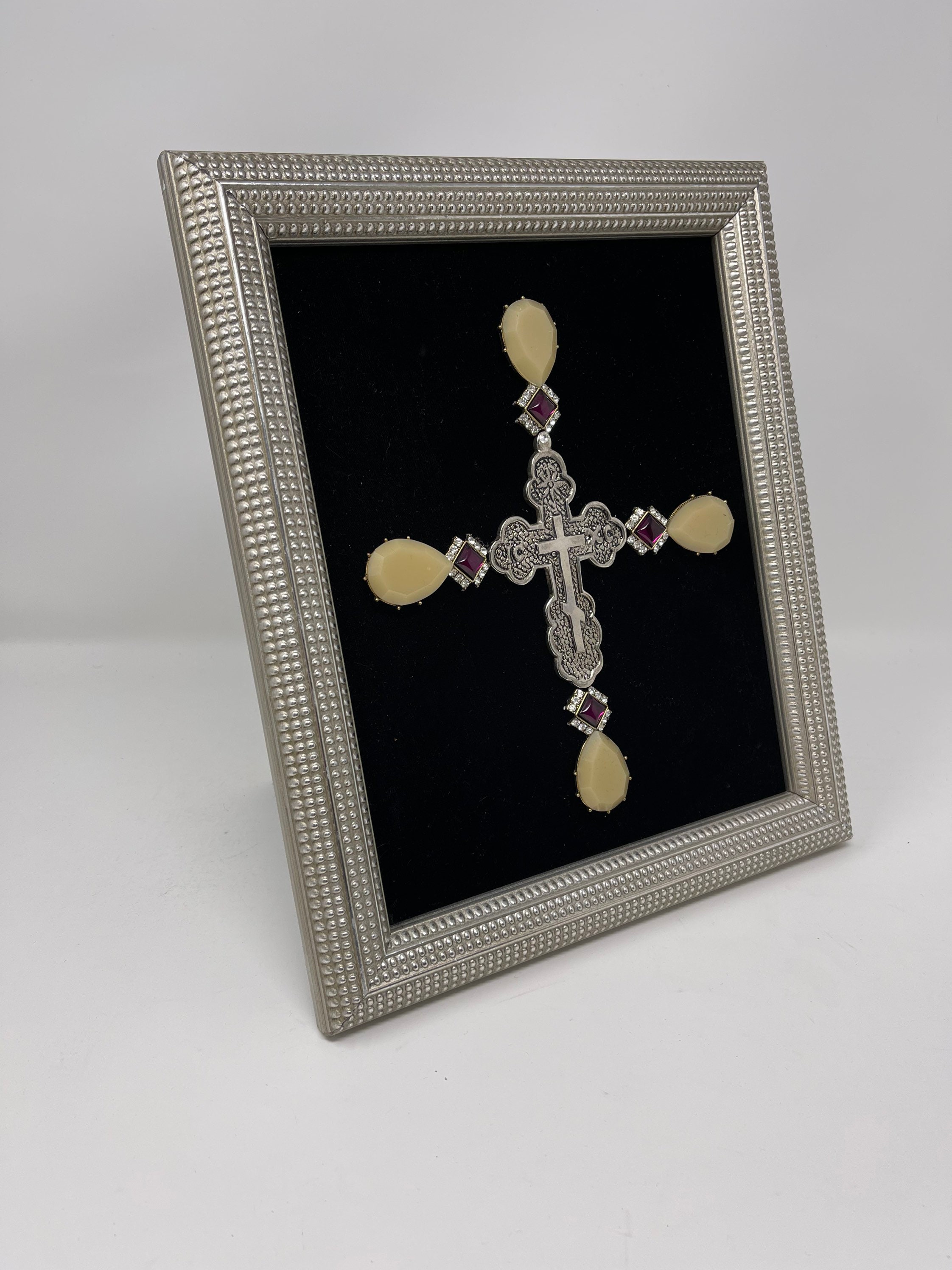 Christian Cross Framed Jewelry Art/vintage Handmade | Etsy