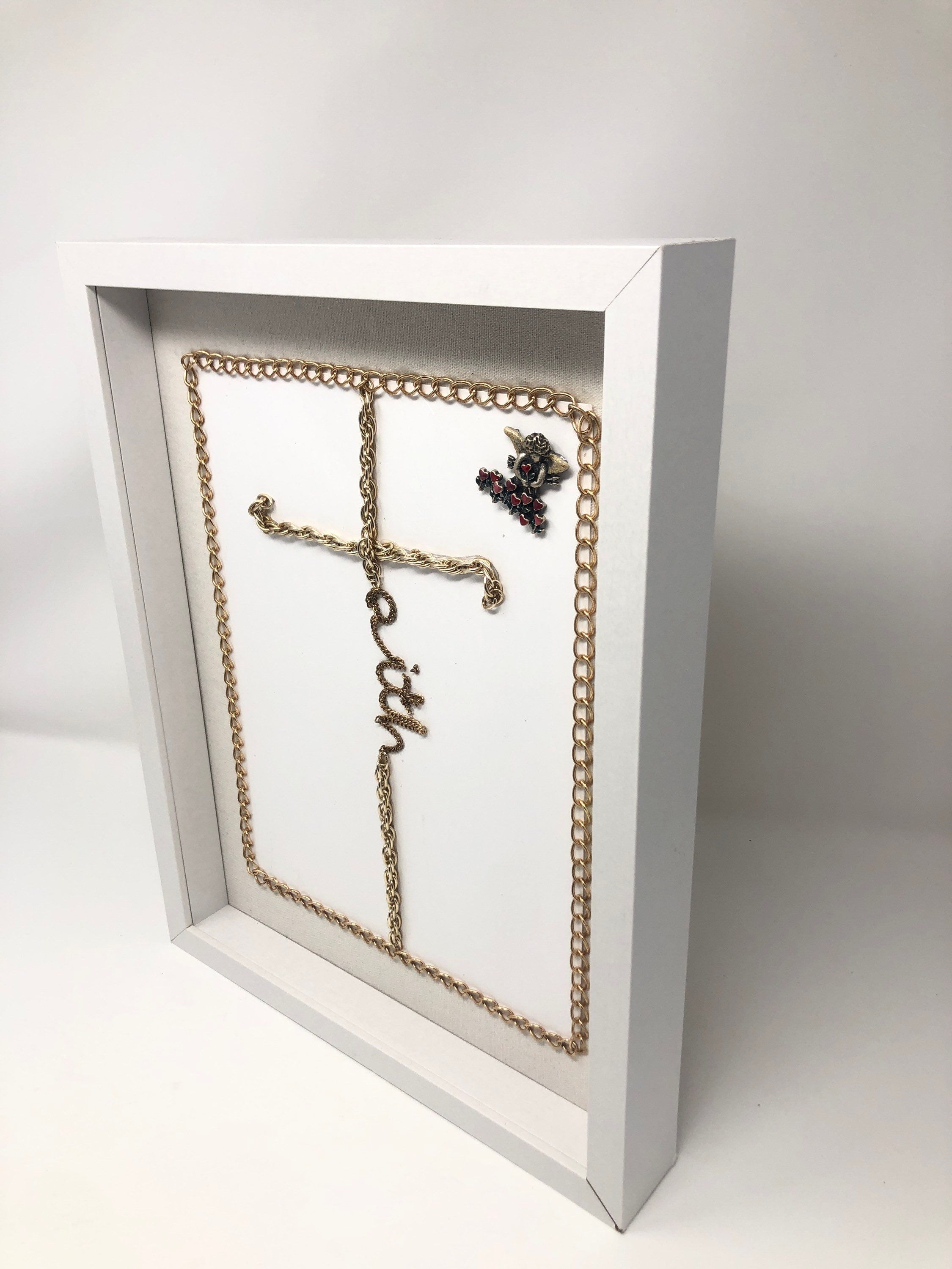 Jeweled Faith Cross Framed Jewelry Art Shadow Box - Etsy