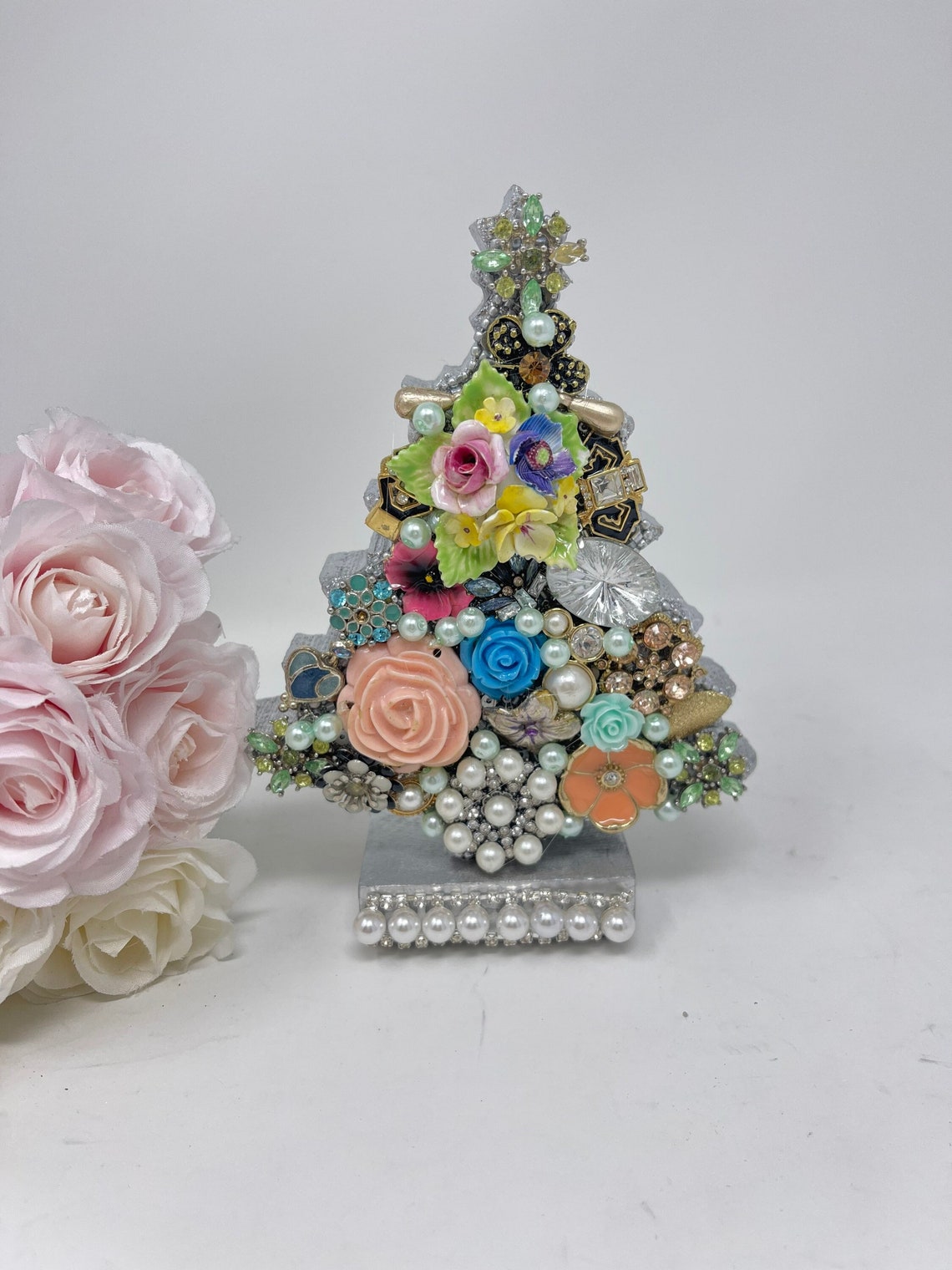 Free Standing Jewelry Tree Vintage Jewelry Art Christmas - Etsy