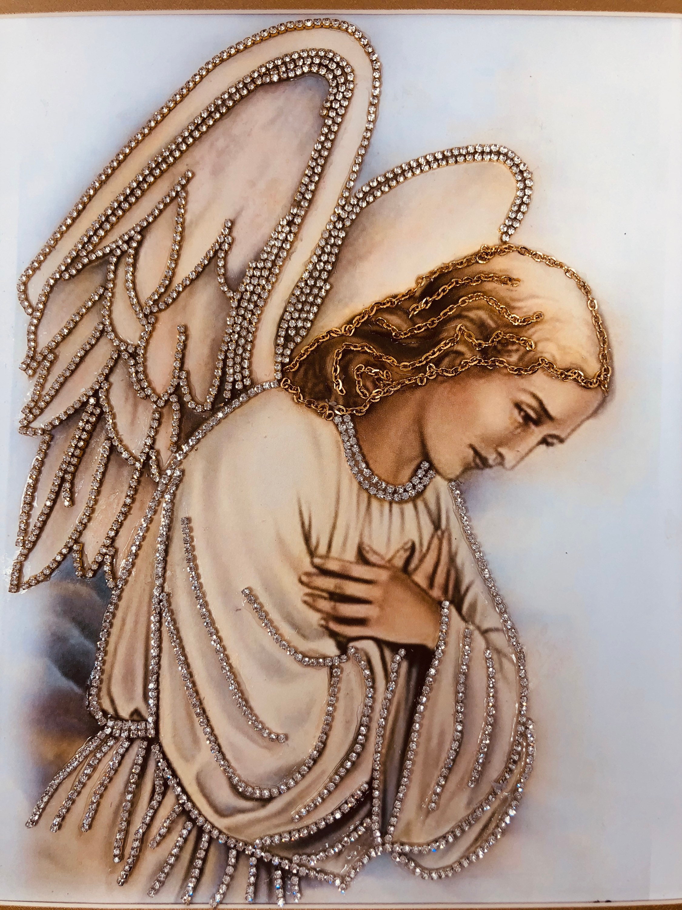 Jeweled Praying Angel Framed Jewelry Art | Etsy