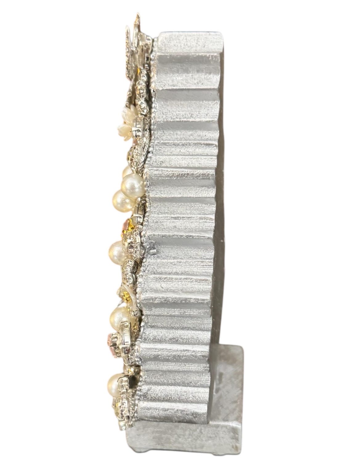 Silver Christmas Tree With Pearls and Crystals | Angel Topper Holiday ...