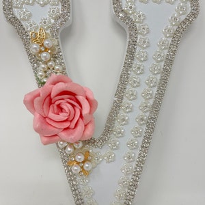 Monogram Letter, Personalized Gifts, Initial Letter V, Flower Wall Art ...