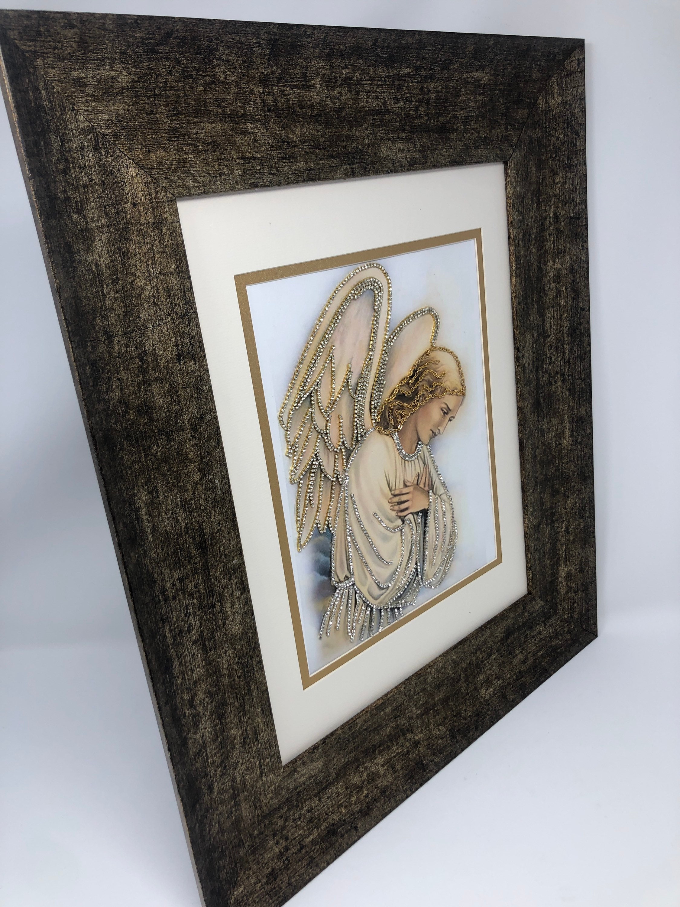 Jeweled Praying Angel Framed Jewelry Art | Etsy