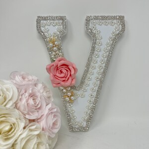Monogram Letter, Personalized Gifts, Initial Letter V, Flower Wall Art ...