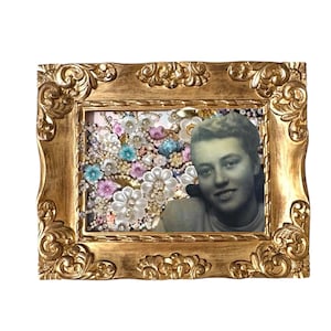 Custom Embellished Portrait With Swarovski Crystals & Floral Accents ...
