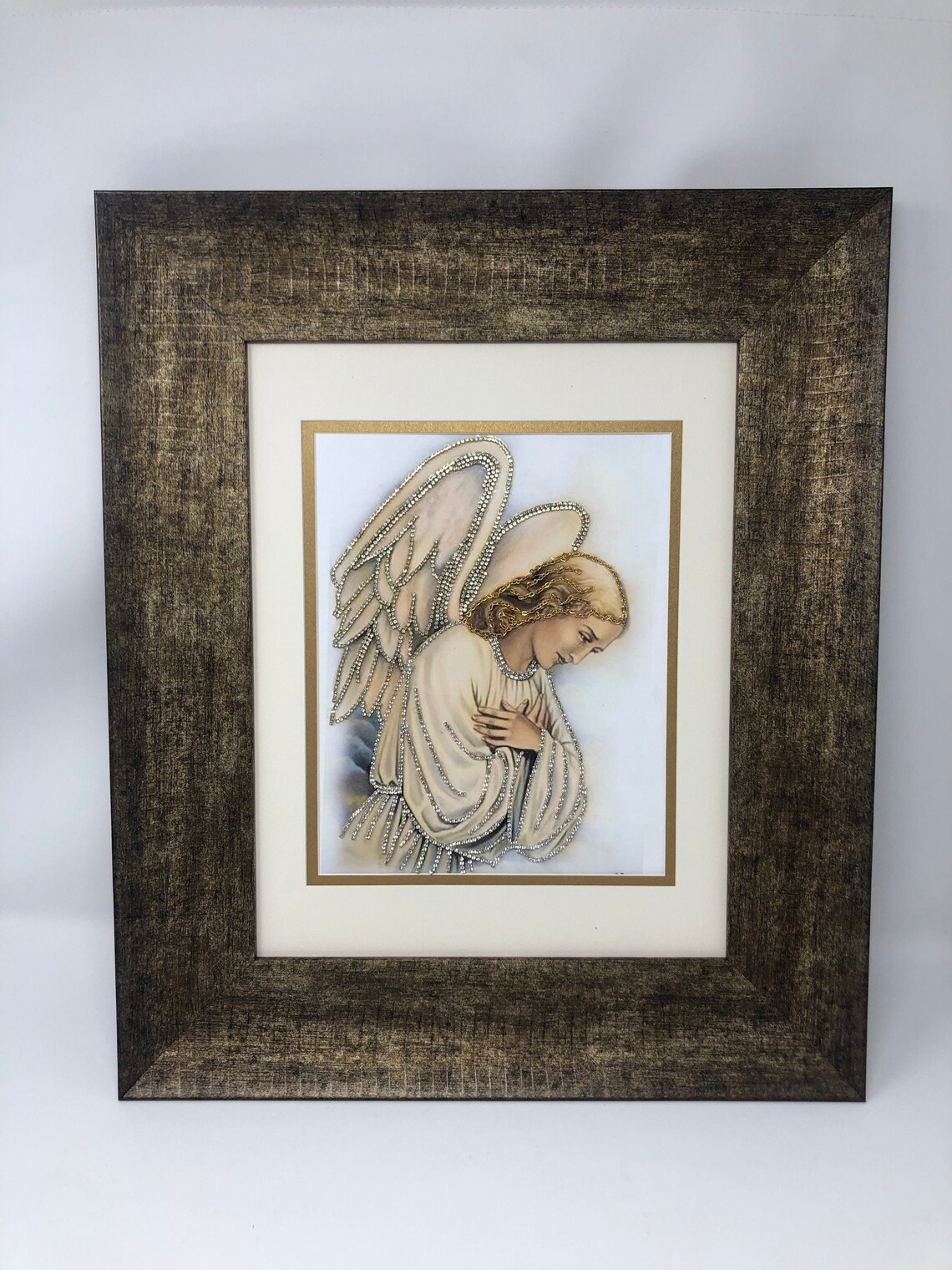 Jeweled Praying Angel Framed Jewelry Art | Etsy