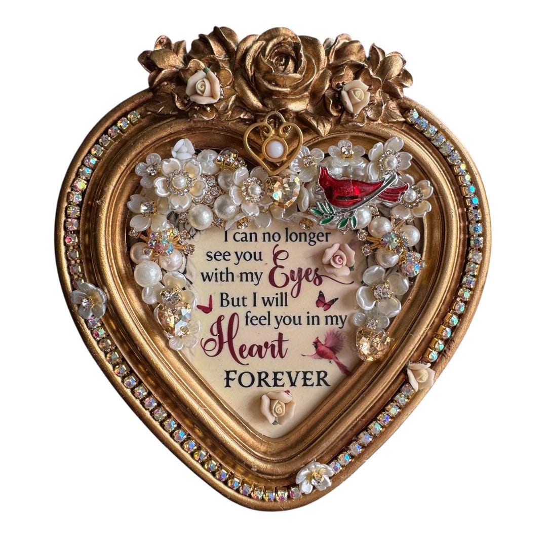 Forever in My Heart Cardinal Memorial Frame – Jeweled Heart Art ...