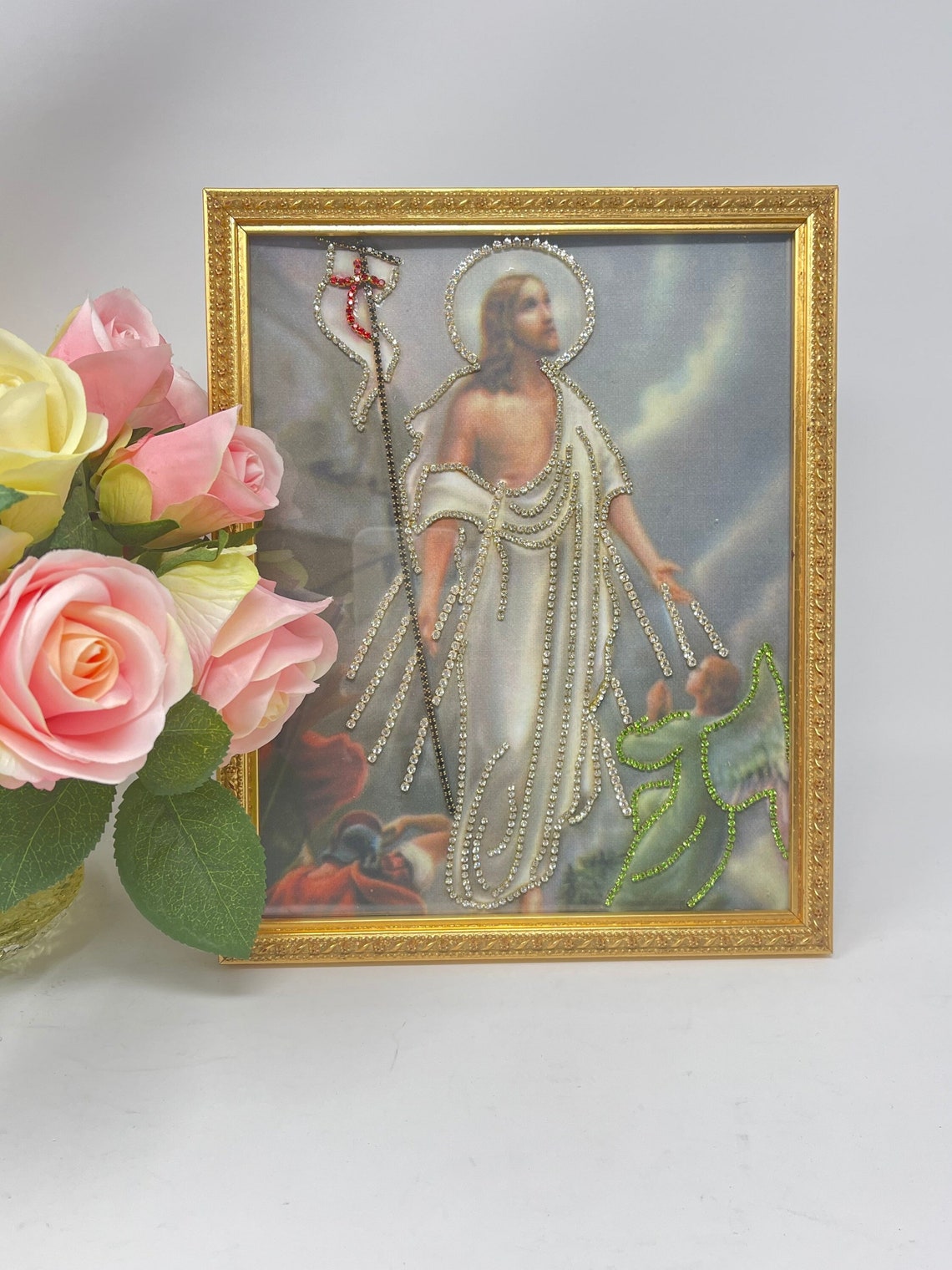 Jeweled Resurrection of Jesus Christ Icon/ Jewelry Art Framed/ - Etsy