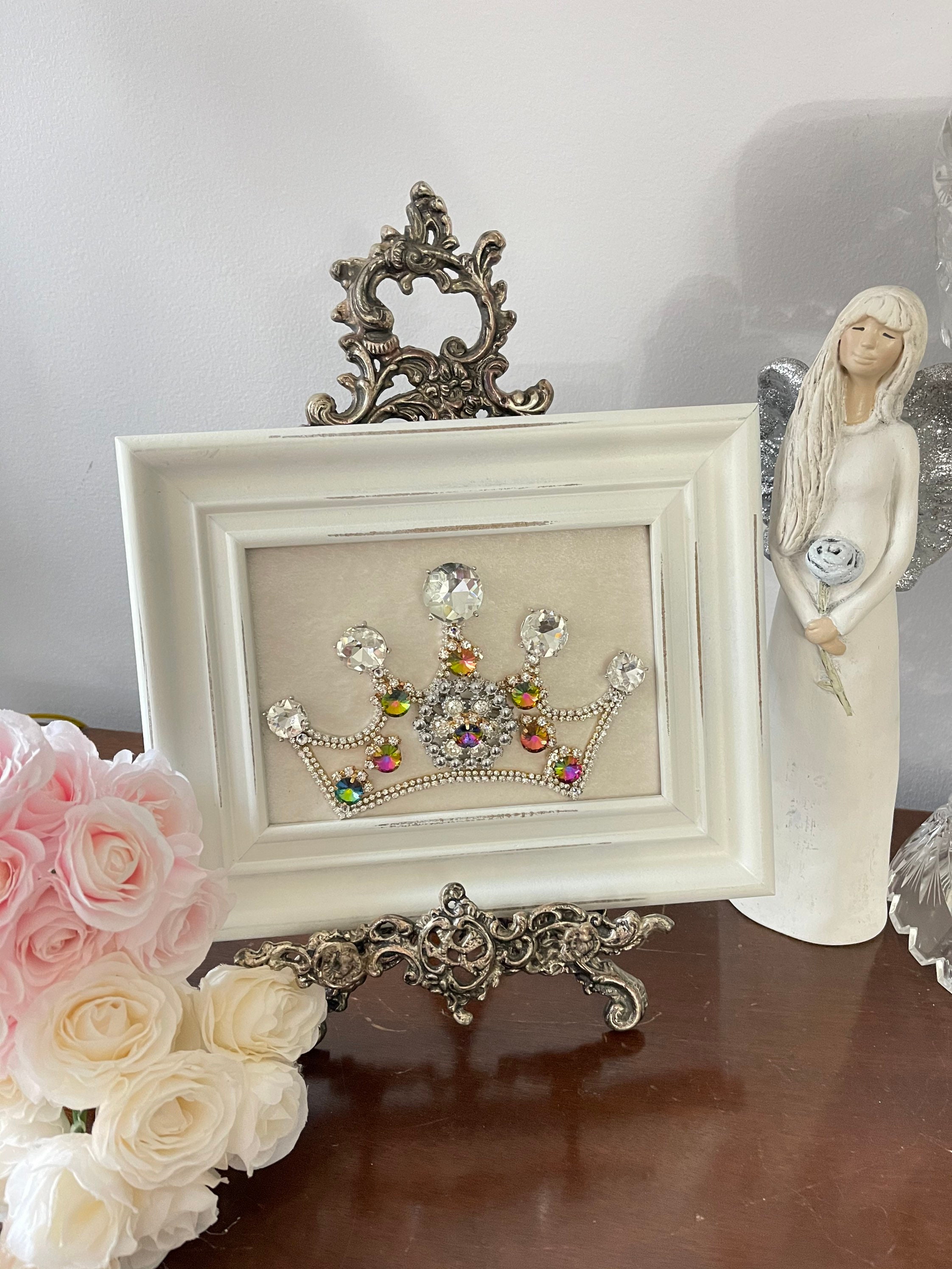 Jeweled Crown Tiara/ Framed Jewelry Art/ Swarovski Crystals/ | Etsy