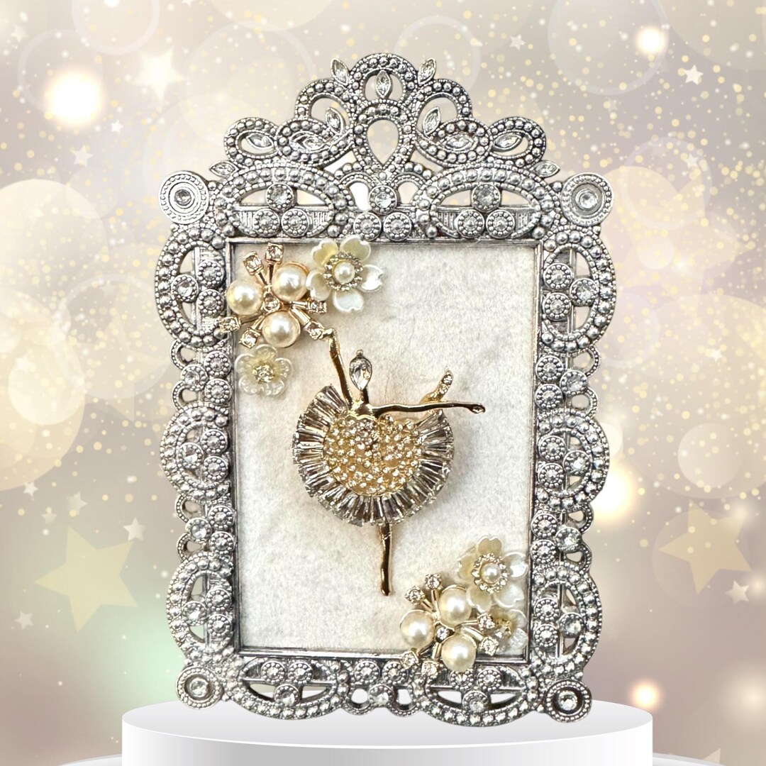 Crystal Ballerina Frame Pearl Flower Vintage Style Dance Decor 3.5x5 - Etsy