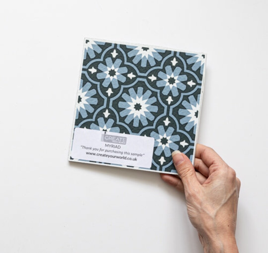 SAMPLE (quarter Tile) 15cm X 15cm MYRIAD Peel and Stick Vinyl Floor ...
