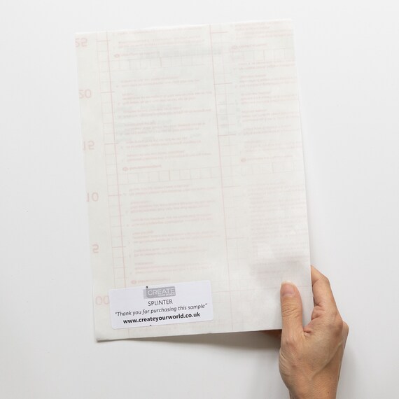 A4 SAMPLE SPLINTER Static Cling Plastic Vinyl Wrap Window Film - Etsy UK