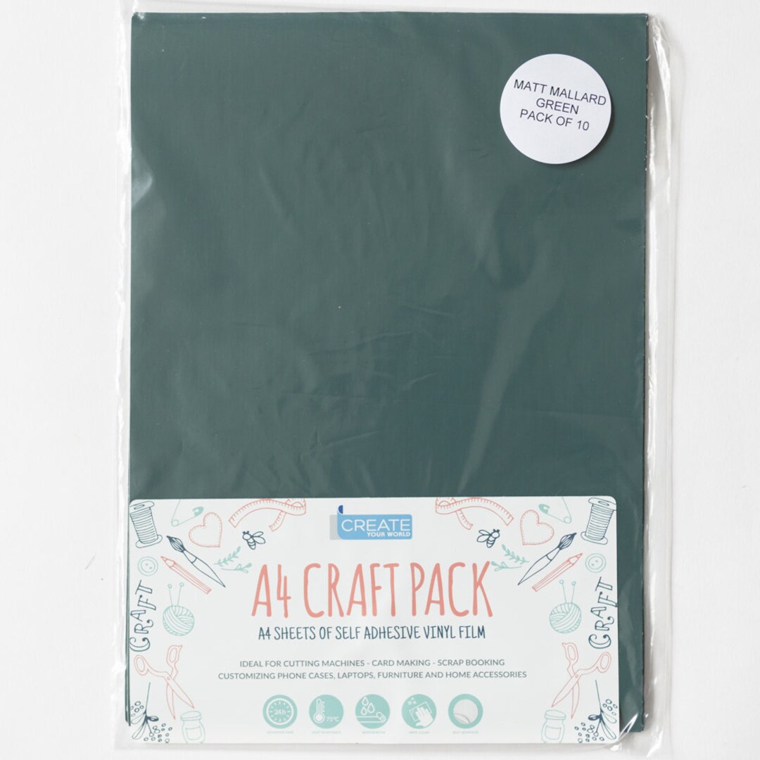 A4 Dc Fix Self-adhesive Vinyl Sheets Craft Pack MATT MALLARD - Etsy